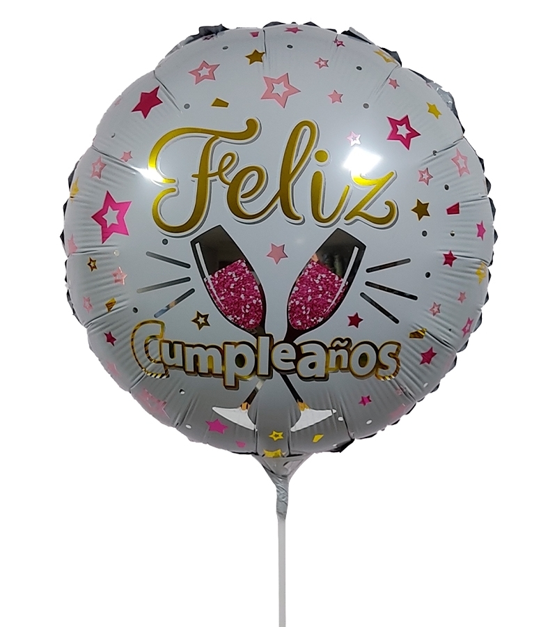 Globo de 18" Feliz cumpleaños brindis - FLOREVENT